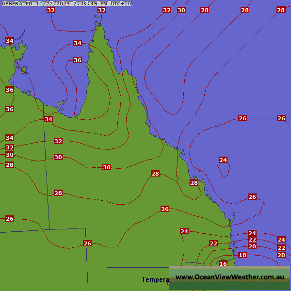 OceanViewWeather - Queensland Temperature Chart - GFS Forecast Charts ...