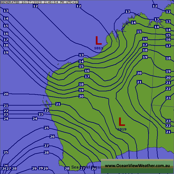 OceanViewWeather - Western Australia Air Pressure - GFS Forecast Charts ...
